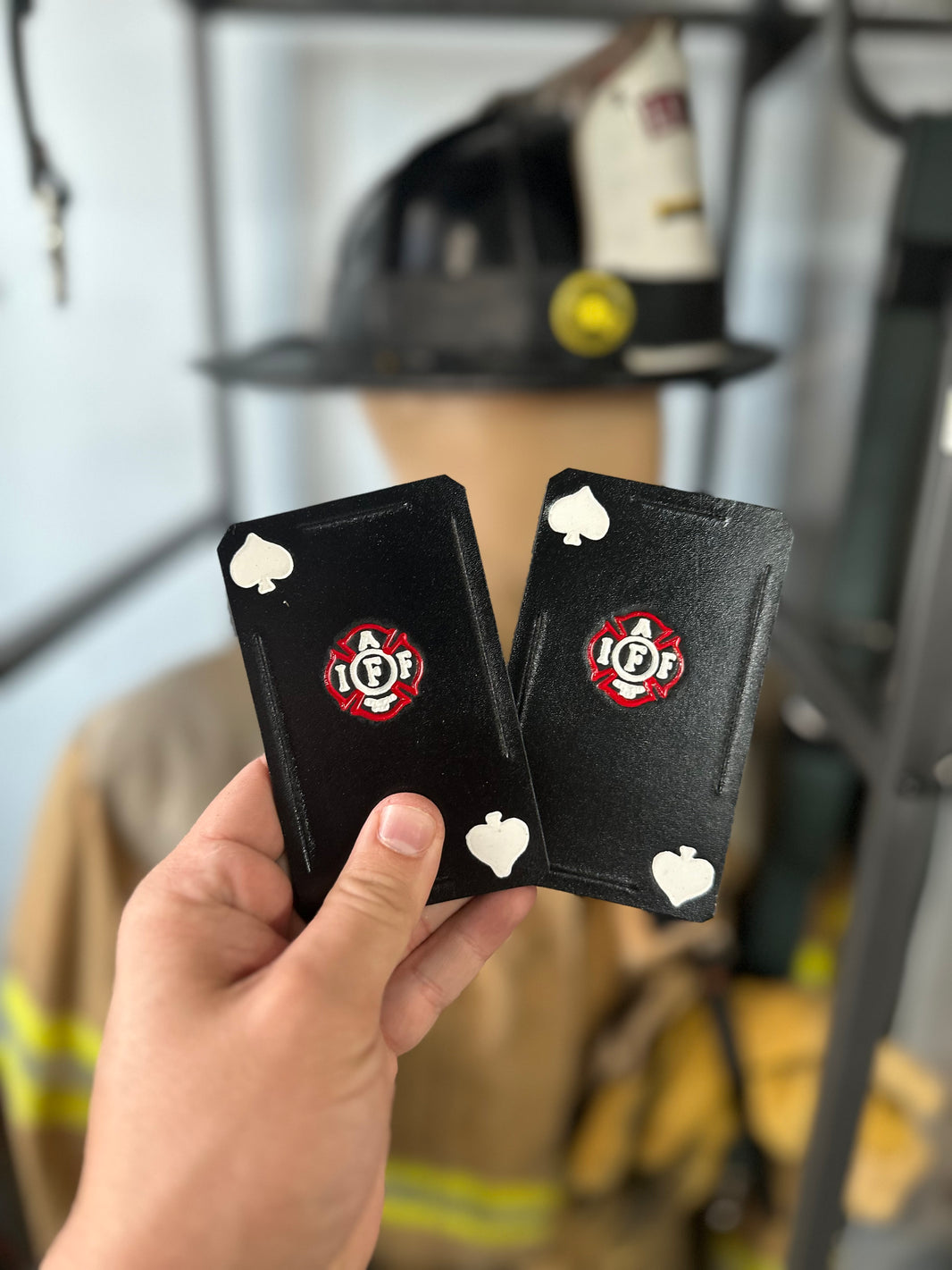 CUSTOM LEATHER HELMET CARDS – FIRE DEPT. LEATHER