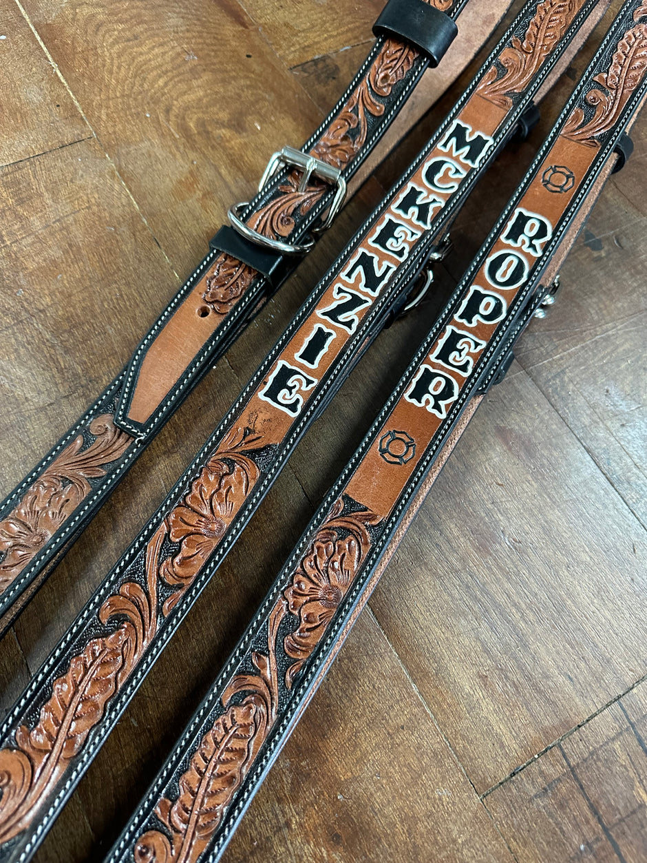 TOOLED RADIO STRAPS – FIRE DEPT. LEATHER