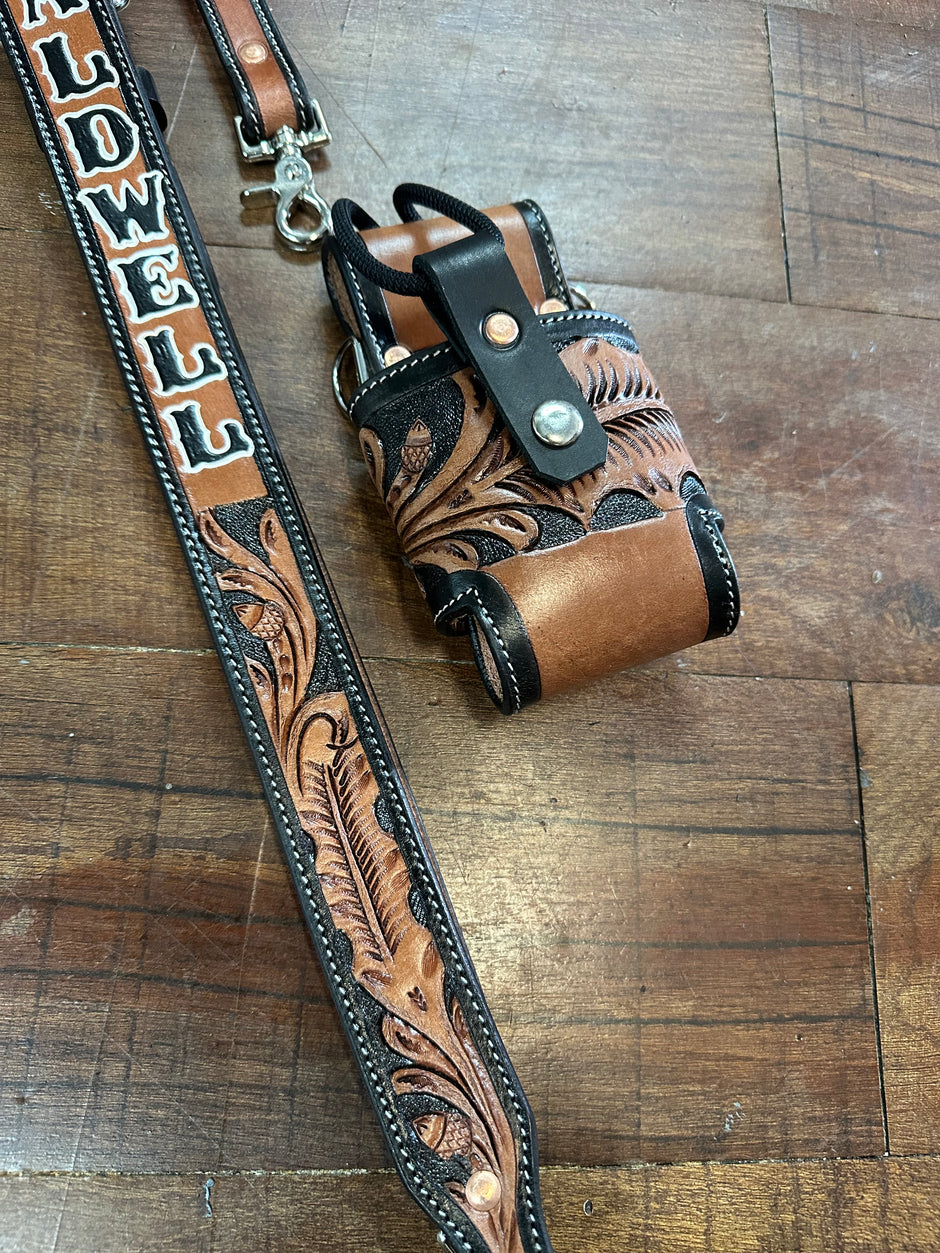 TOOLED RADIO STRAPS – FIRE DEPT. LEATHER